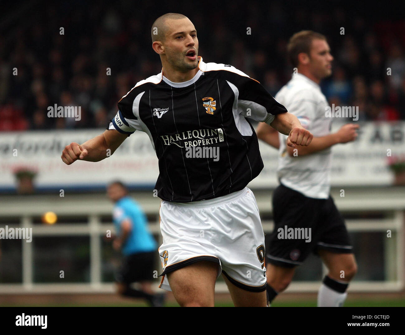 Port Vale's Marc Richards celebrates scoring the opening goal from the ...
