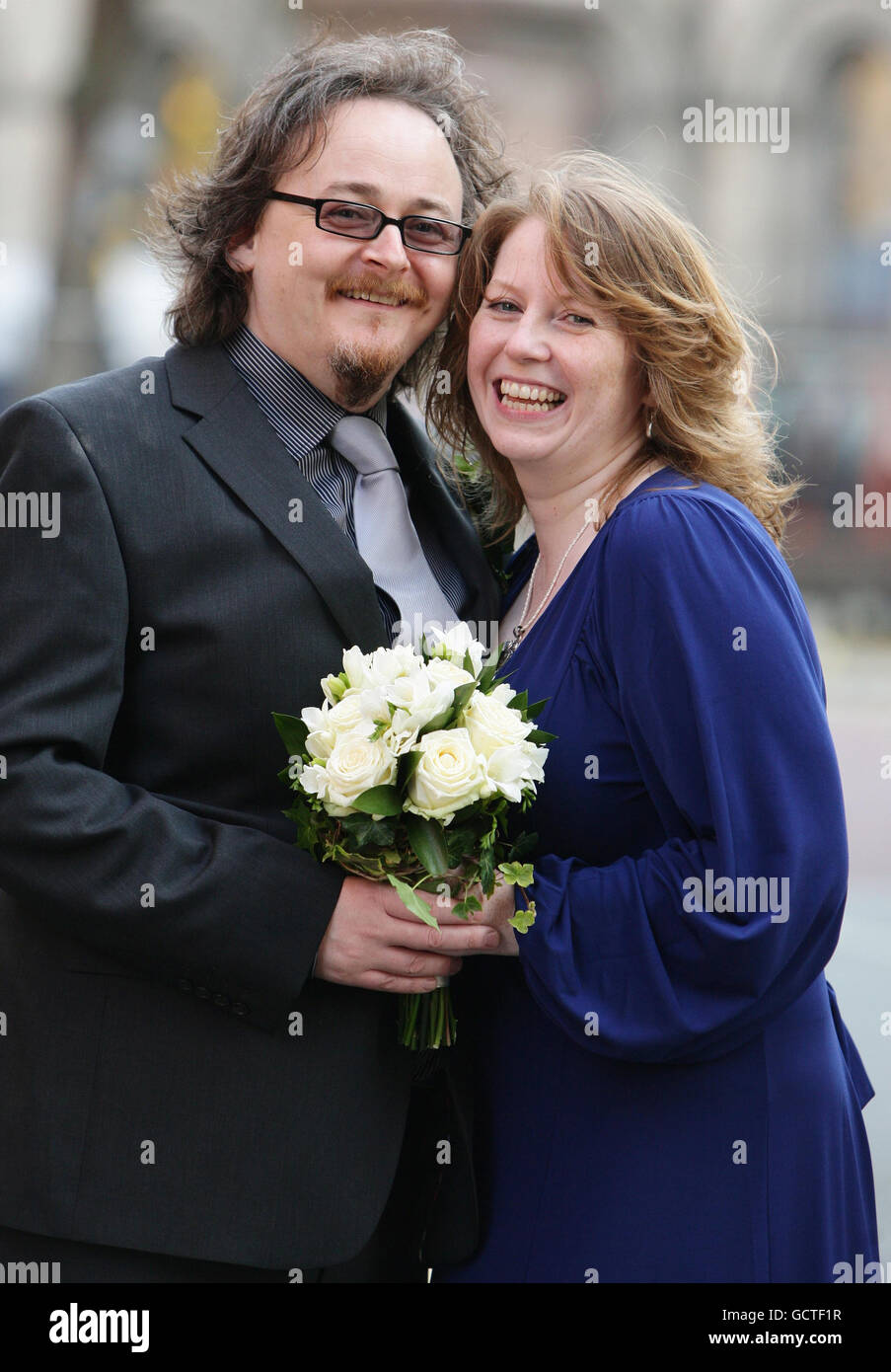 John Fitzgerald and Angela Devereux celebrate after their wedding at ...