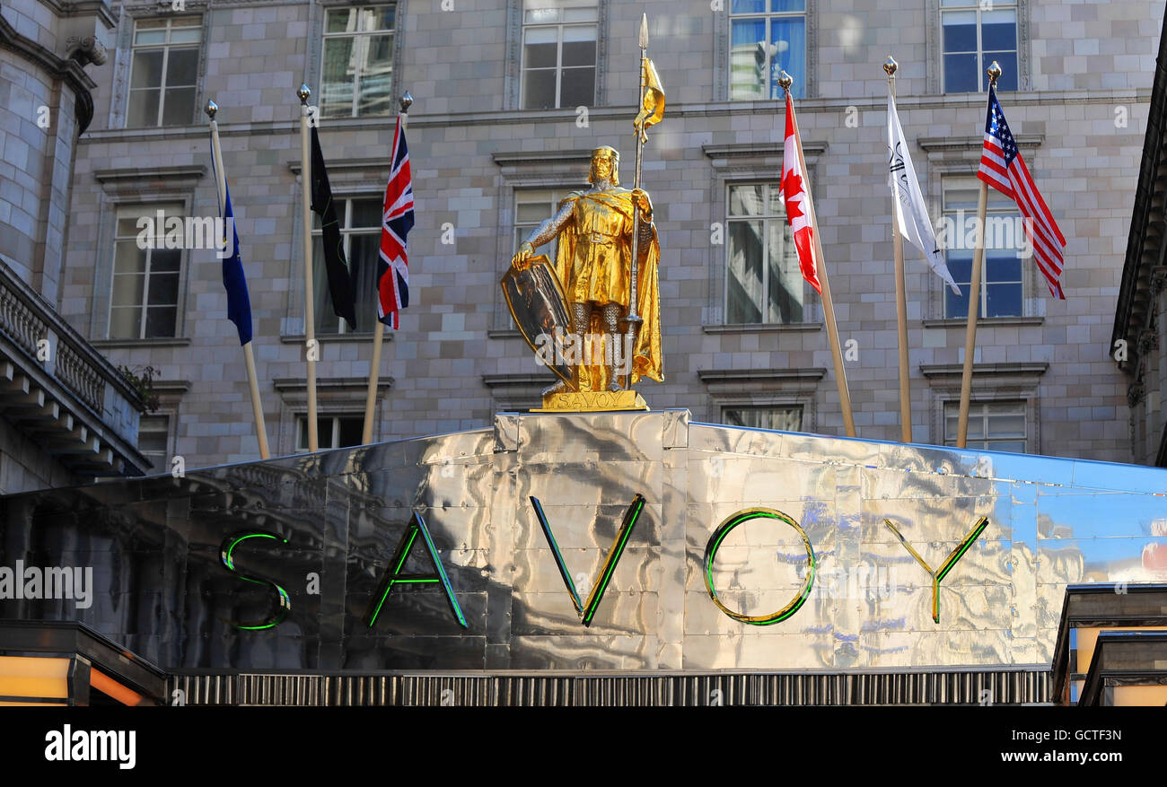 A general view of the facade of The Savoy Hotel in London, following a ...