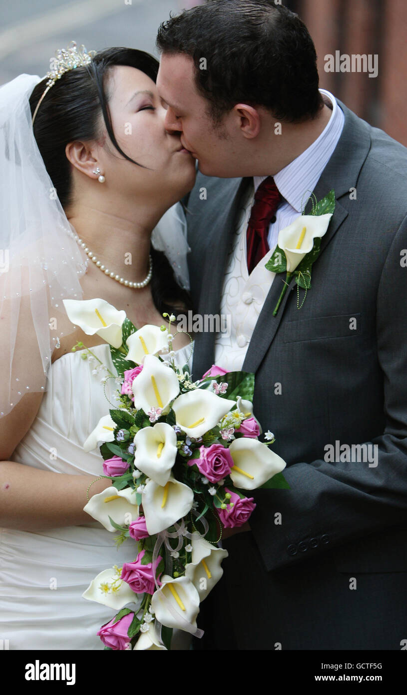 Steven higham ngaryan li celebrate wedding manchester register office ...