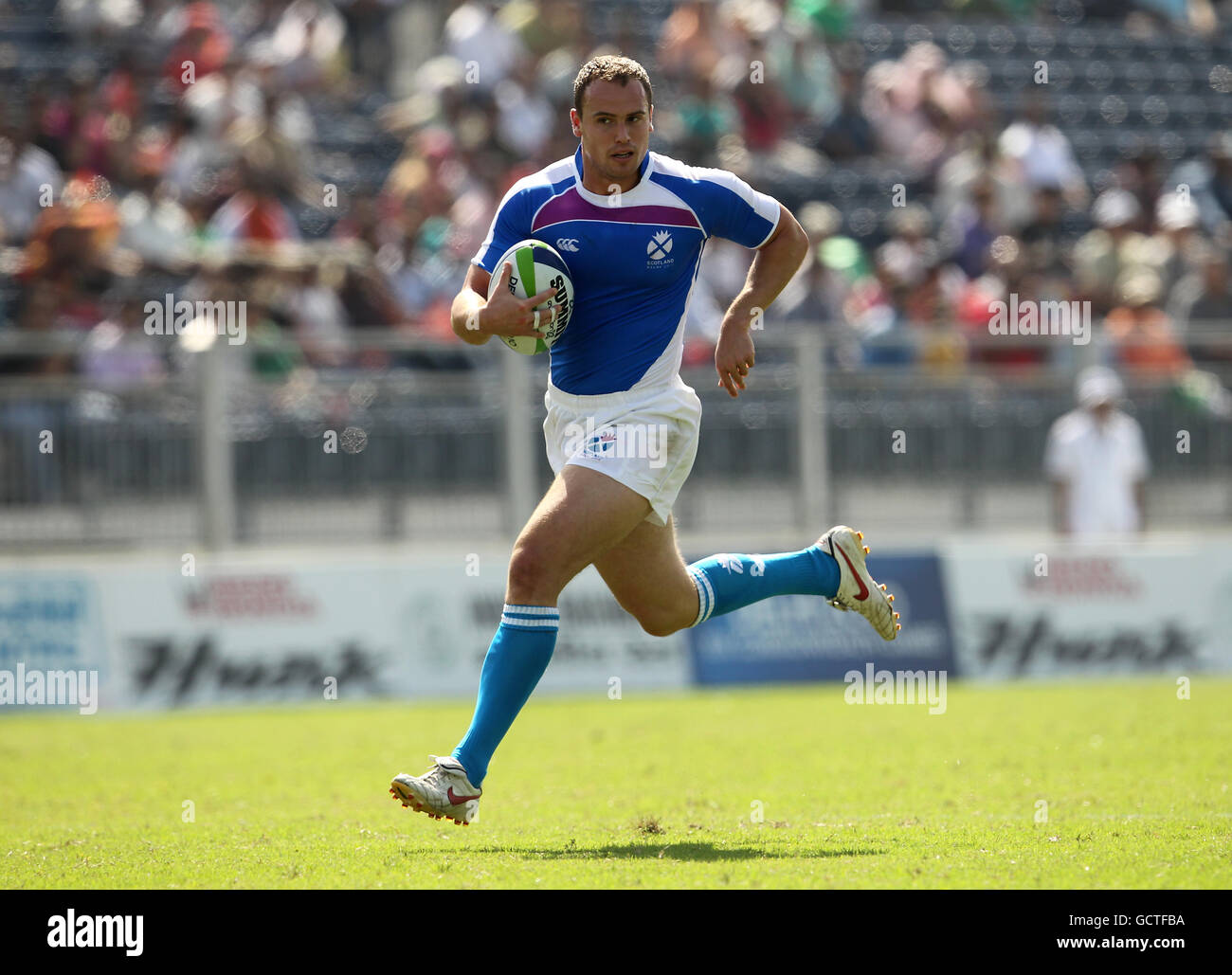 Scotland's Scott Forrest scores a try against Guyana in the Rugby 7's ...