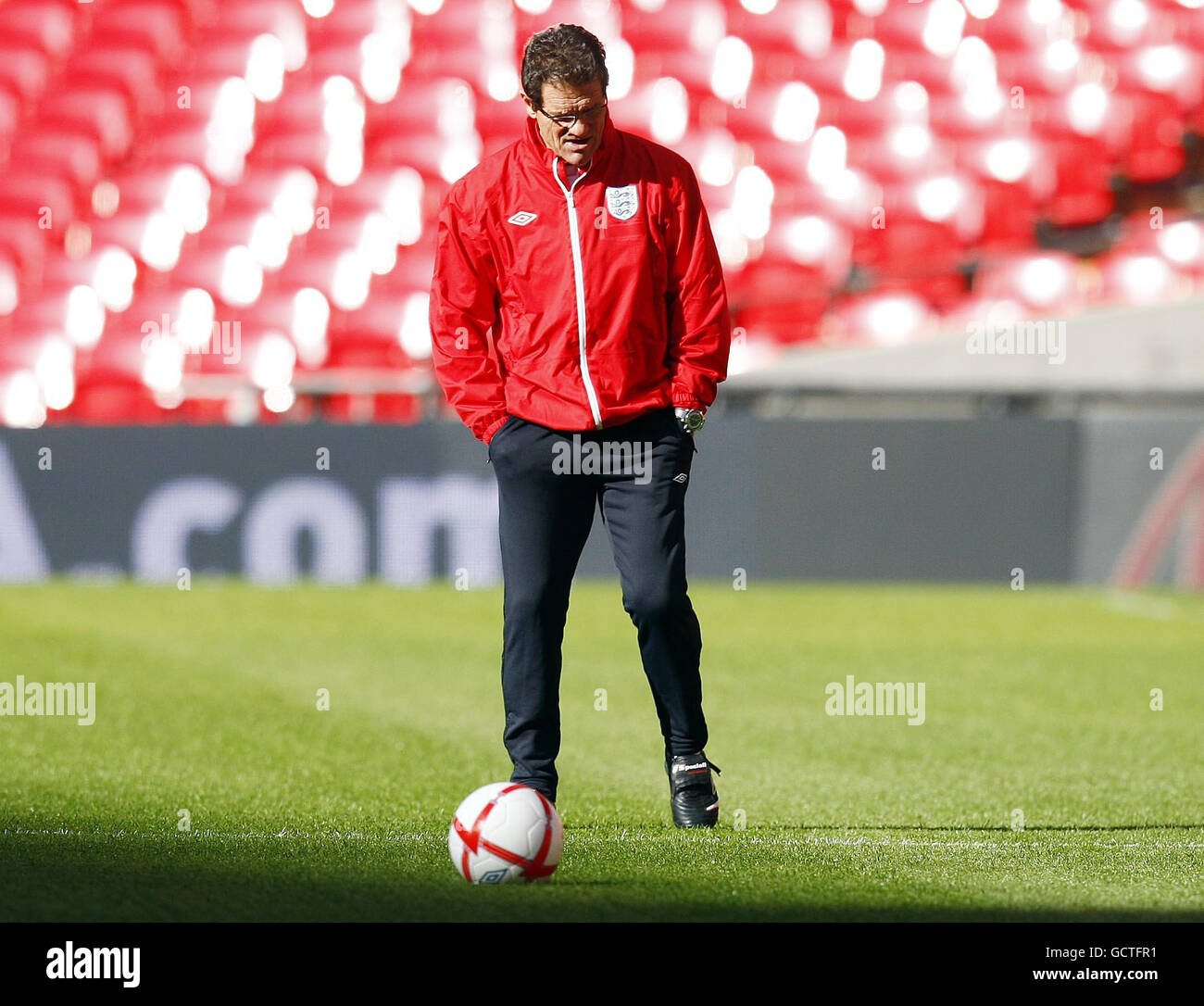 England manager fabio capello training session wembley stadium hi-res ...