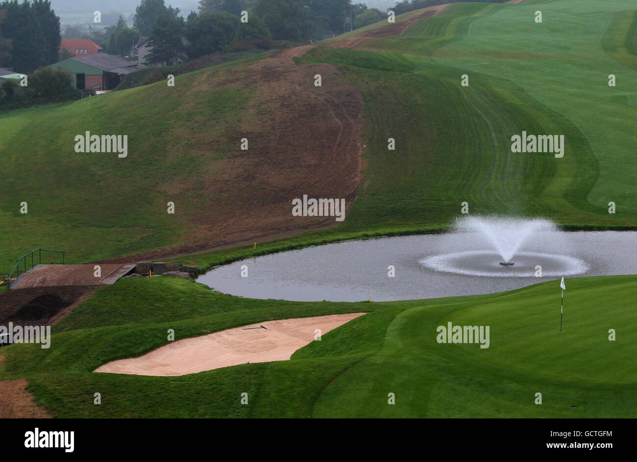 General view of the 18th green and fairway of the Twenty Ten Course at ...