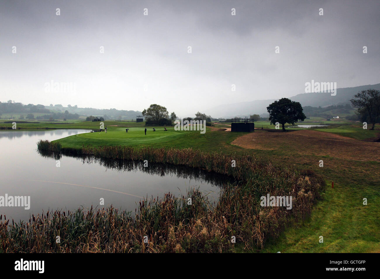General view of the 13th green of the Twenty Ten Course at Celtic Manor ...