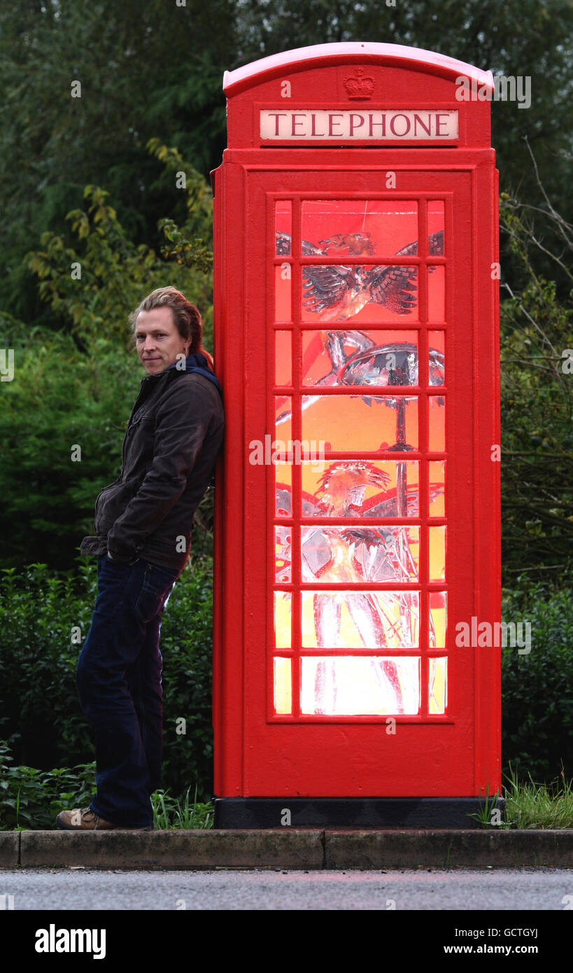 BT telephone box transformed into art gallery Stock Photo - Alamy