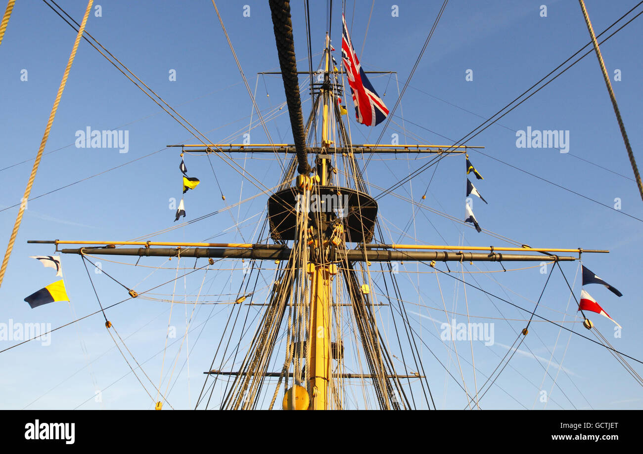 Admiral Lord Nelson's famous signal, 'England Expects' flies from the ...