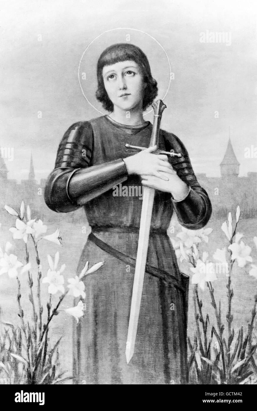Joan of arc portrait painting Black and White Stock Photos & Images - Alamy