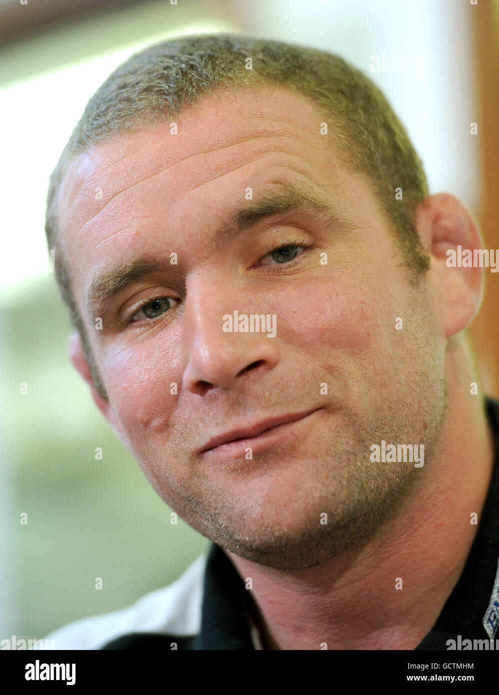 Phil Vickery speaks during a press conference at London Wasps Training ...