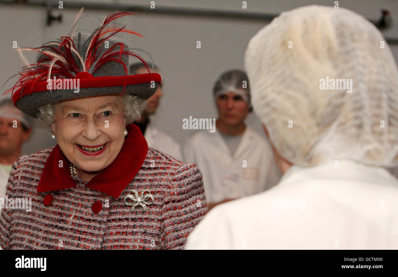 Queen Elizabeth II during a tour of the Wilkin and Son's Jam factory in ...