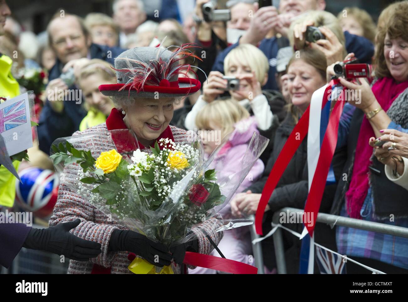 Queen Elizabeth II during a walkabout at Maldon High Street in Essex ...