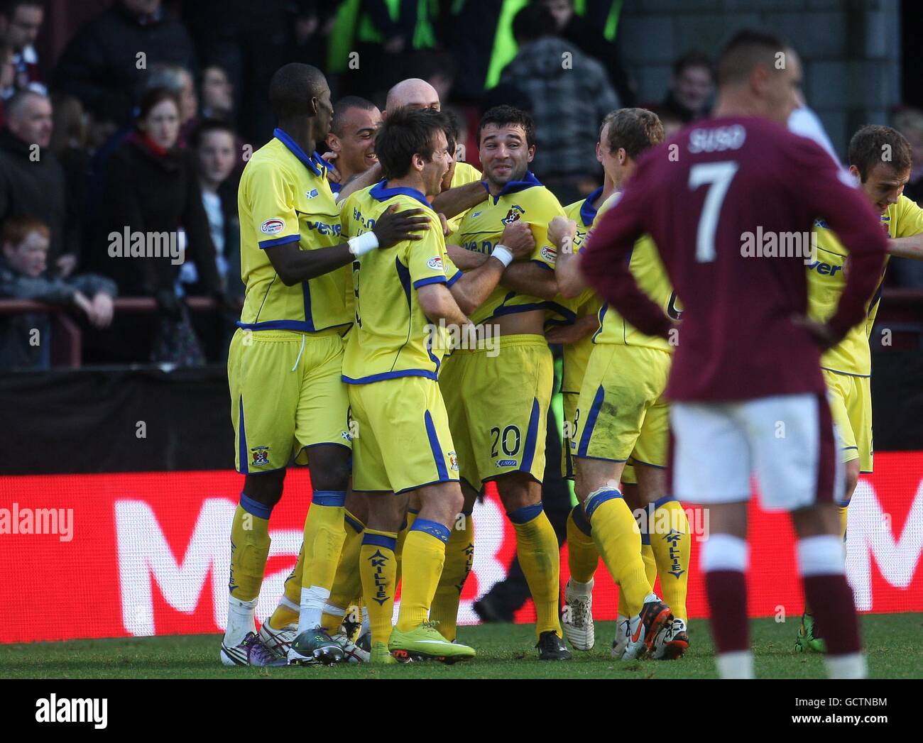 Kilmarnock's Alexei Eremenko (centre) celebrates scoring his side third ...