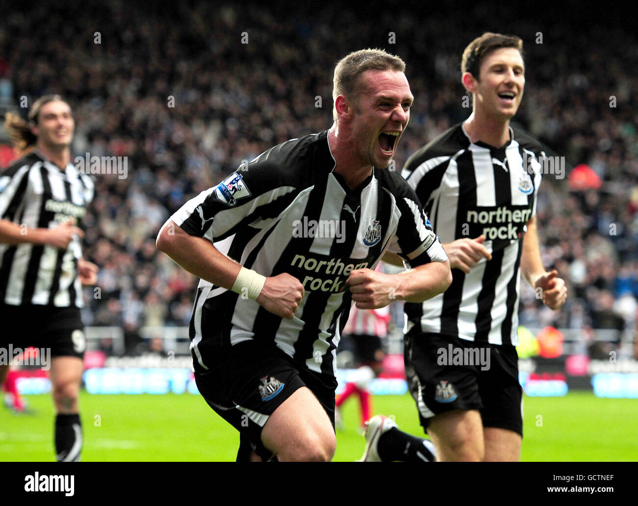 Newcastle United's Kevin Nolan celebrates scoring his third goal to ...