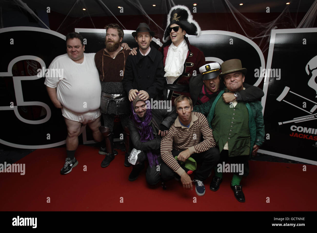 Johnny Knoxville (centre pirate hat) and the cast arrive for the Irish ...