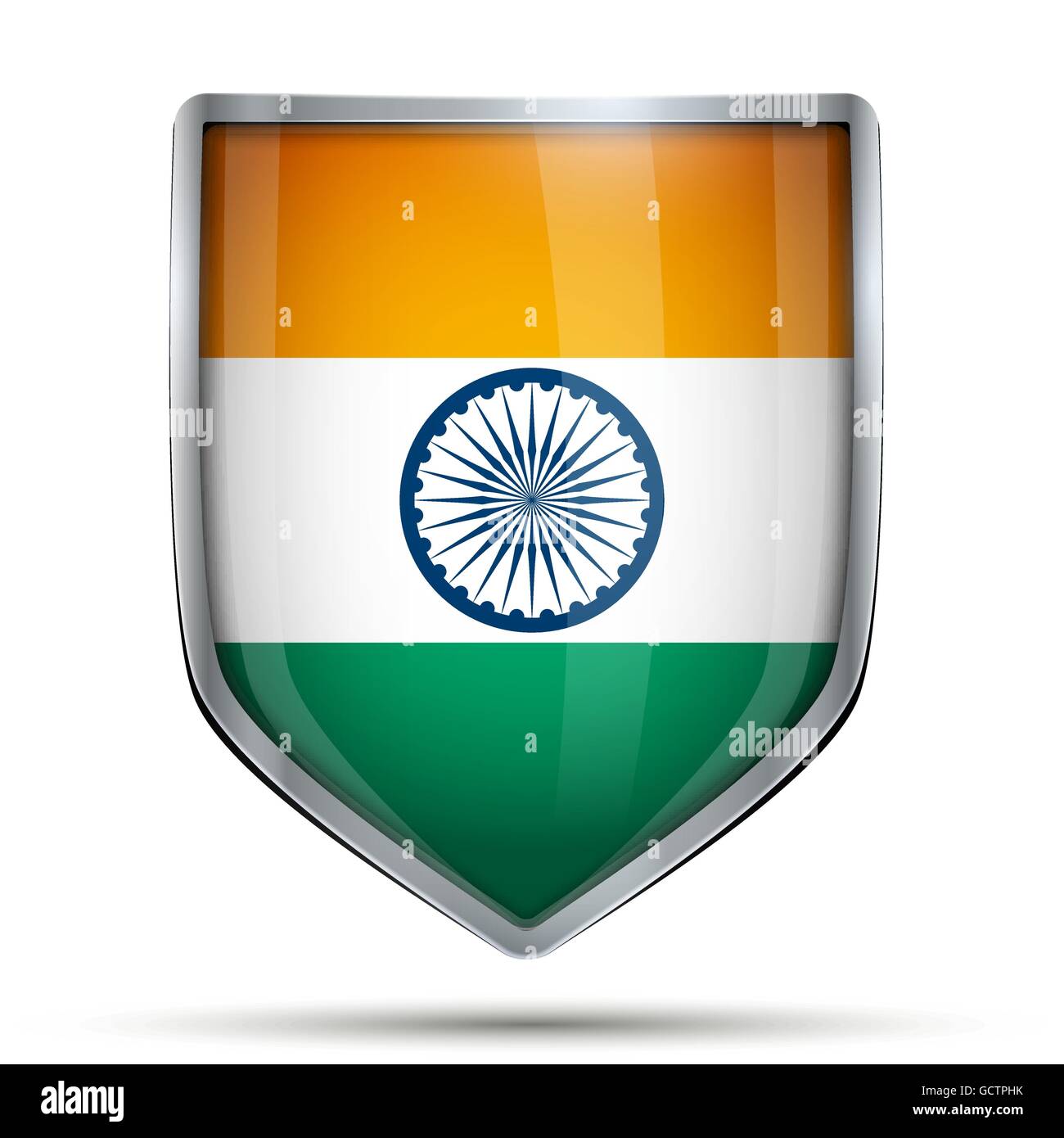 Shield with flag India Stock Vector Image & Art - Alamy