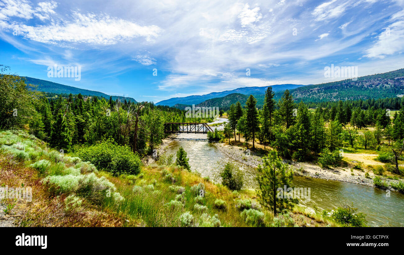 Truss Bridge over the Nicola River as it flows along Highway 8 from the ...