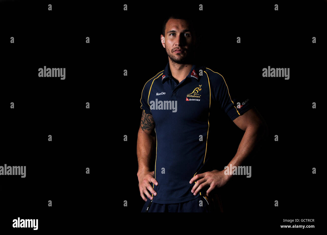 Australia's Quade Cooper poses for a photograph during the press ...