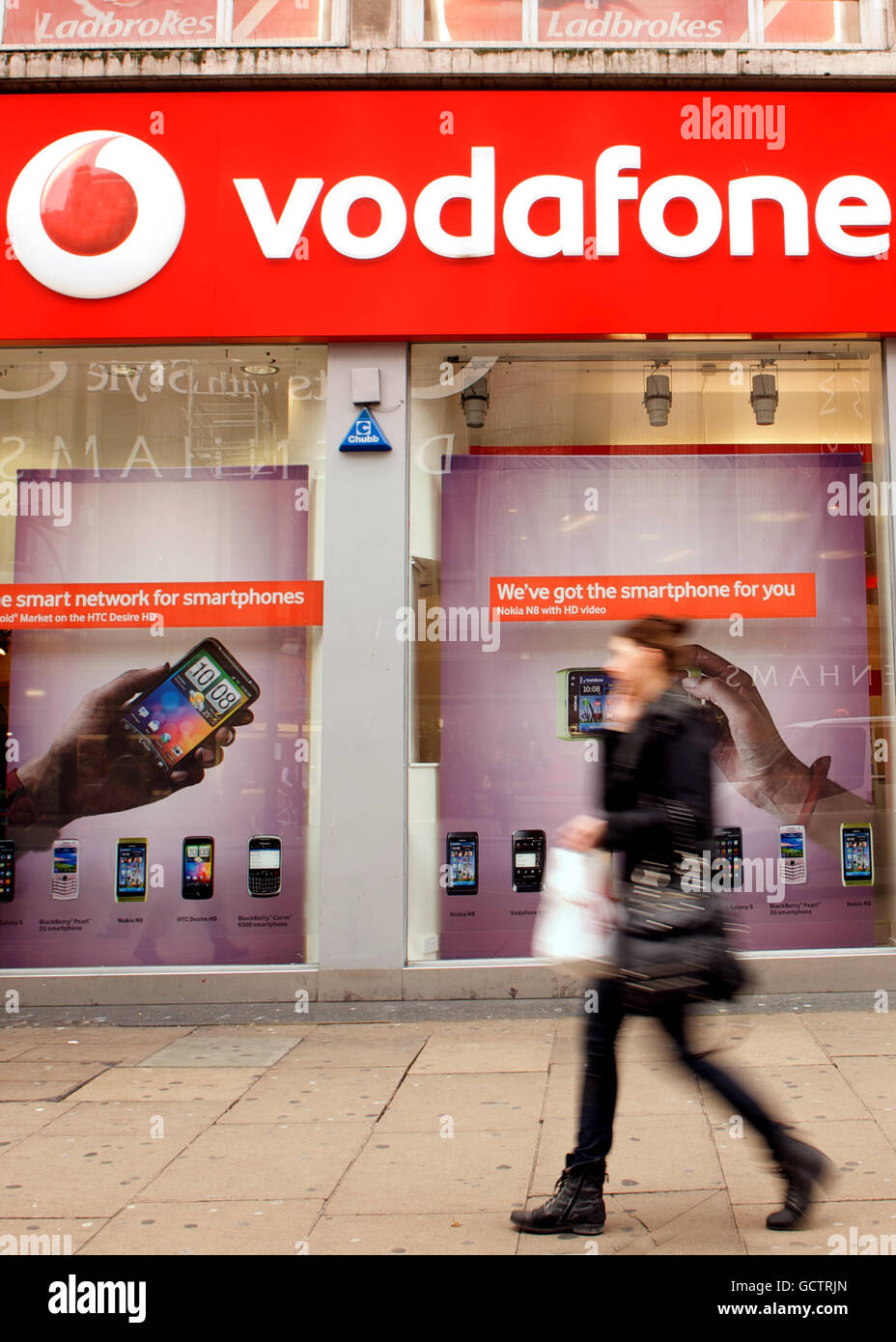 New Vodafone Signage. A general view of the vodafone store on Oxford ...