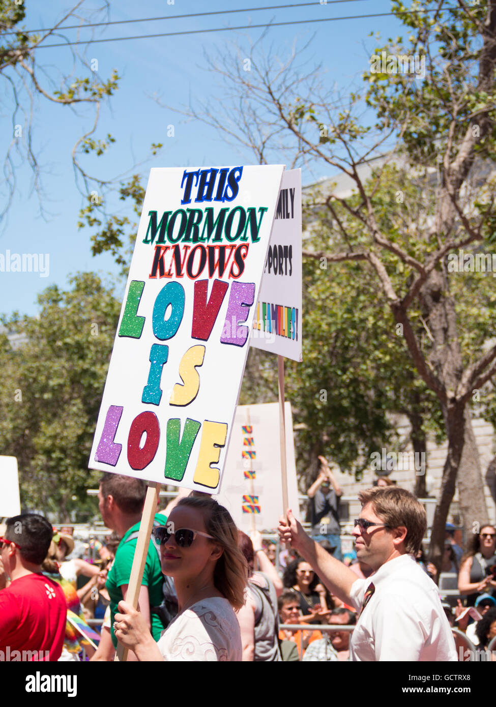 Mormons supporting gays in San Francisco Pride Parade 2016 Stock Photo ...