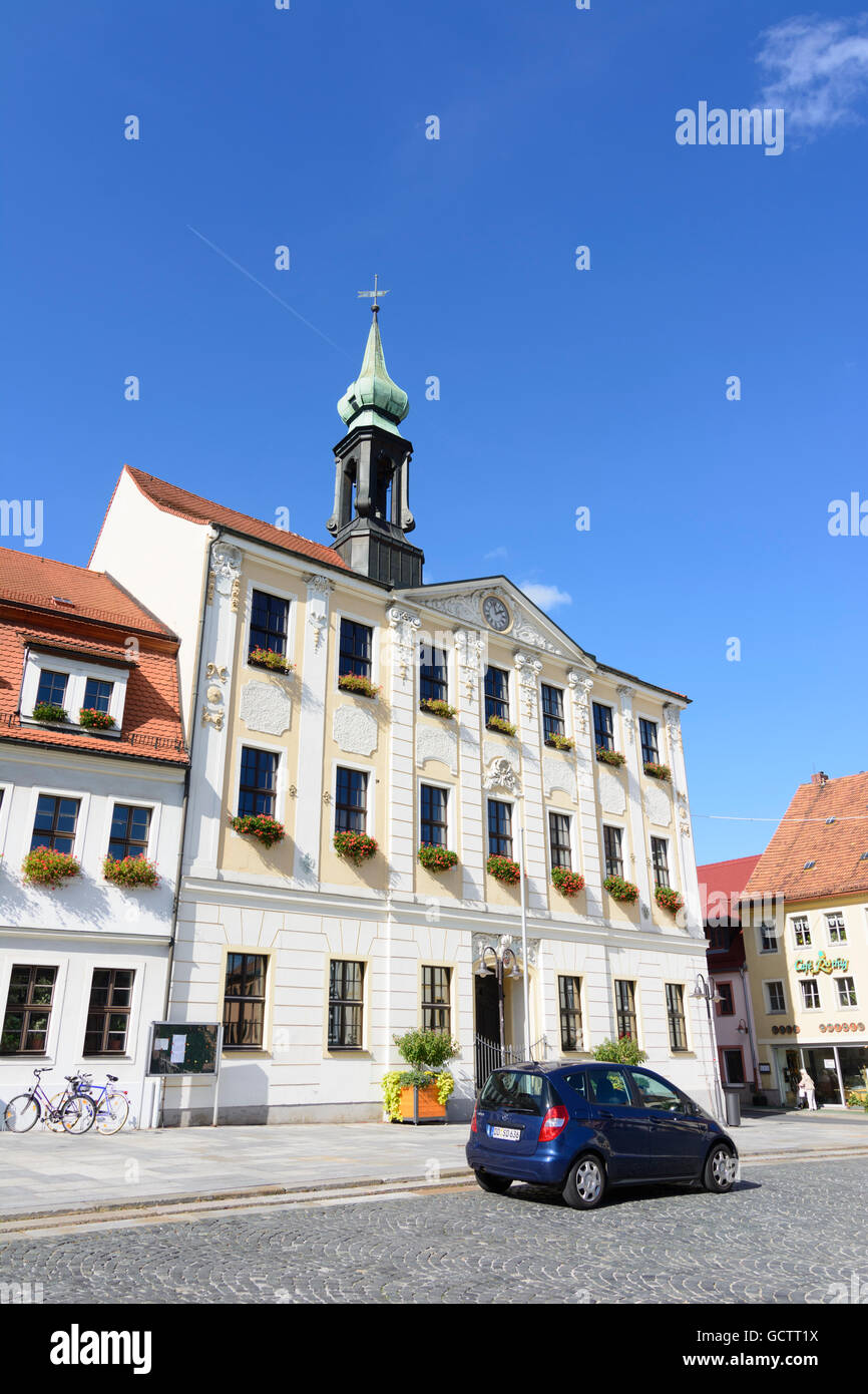 Radeberg town hall at market square Germany Sachsen, Saxony Stock Photo ...