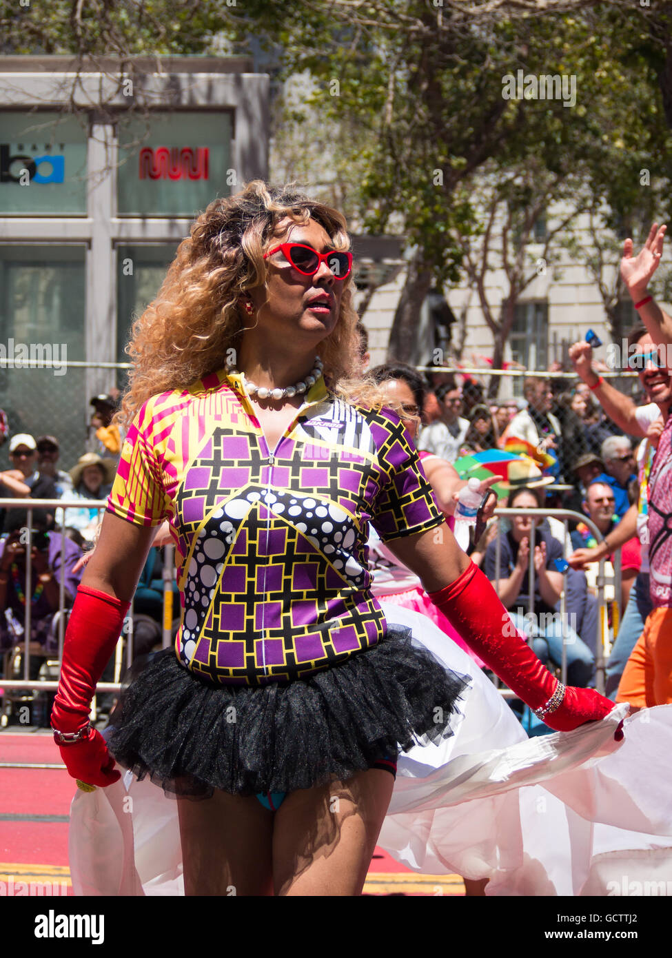 Man in drag parading in San Francisco Pride Parade 2016 Stock Photo - Alamy