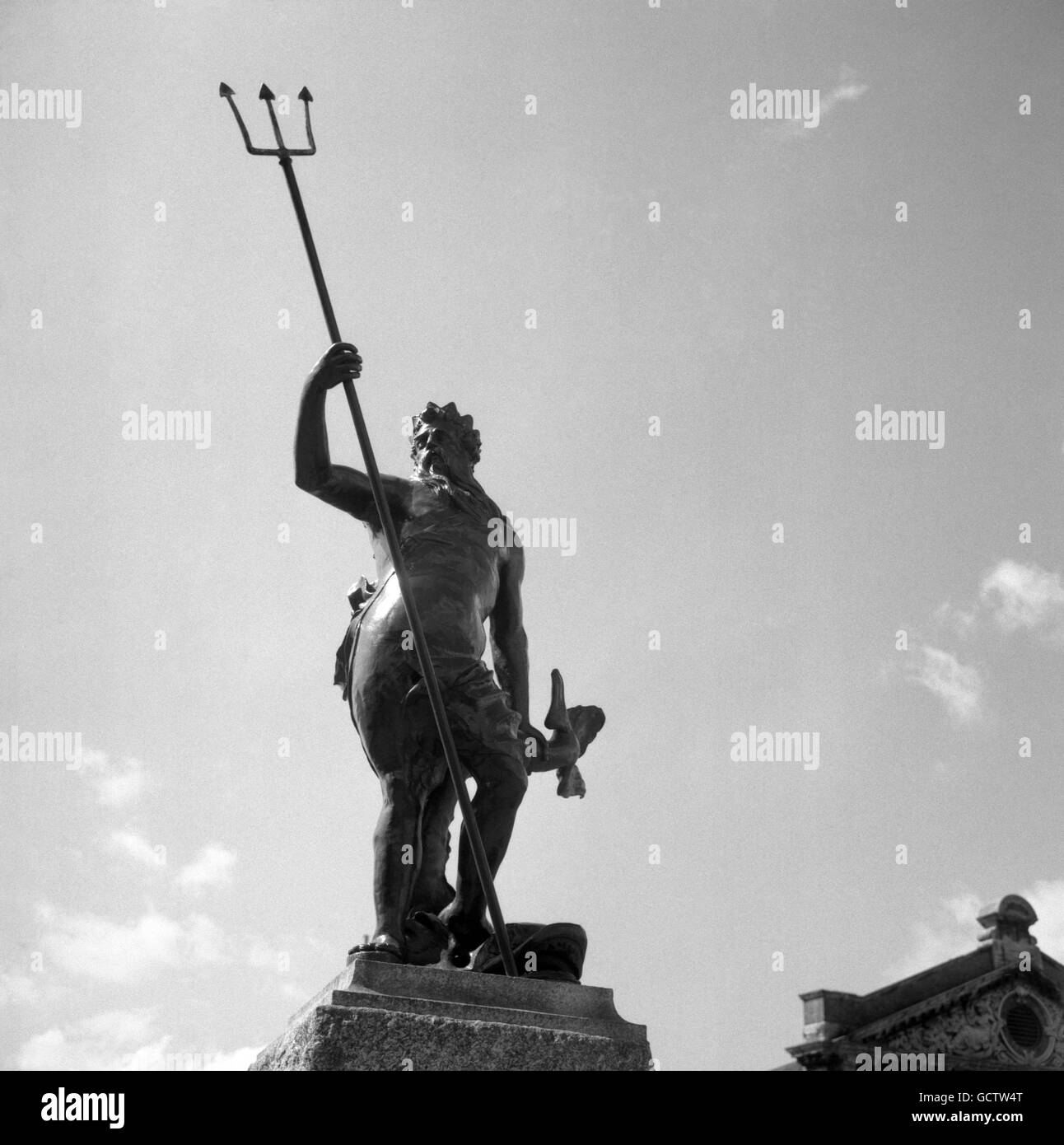 The statue of the roman god neptune at quay head hi-res stock ...