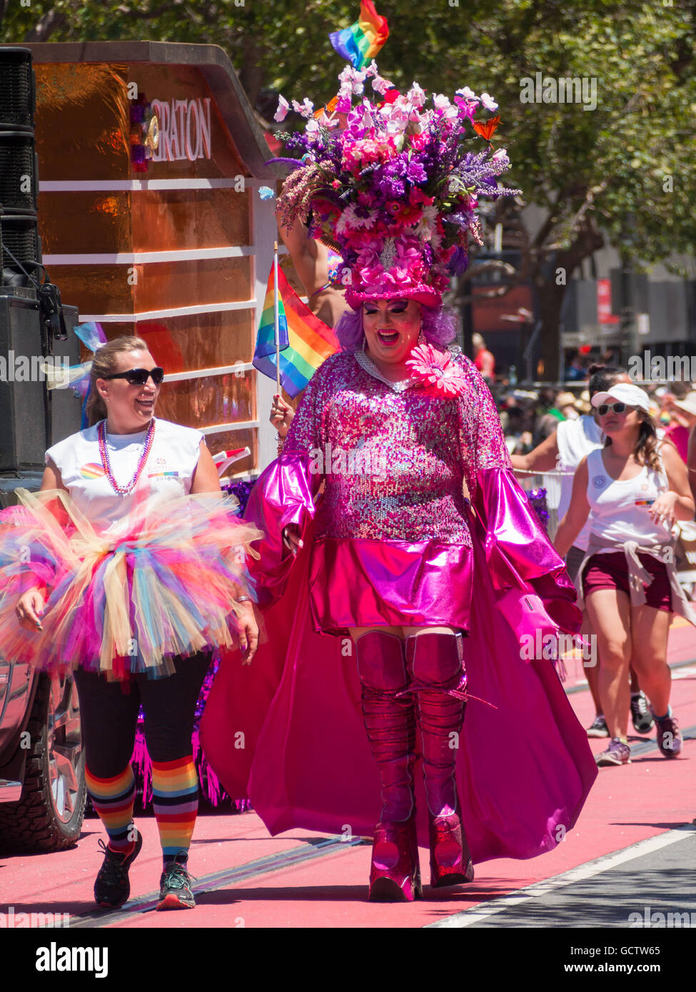 Man in drag parading in San Francisco Pride Parade 2016 Stock Photo - Alamy