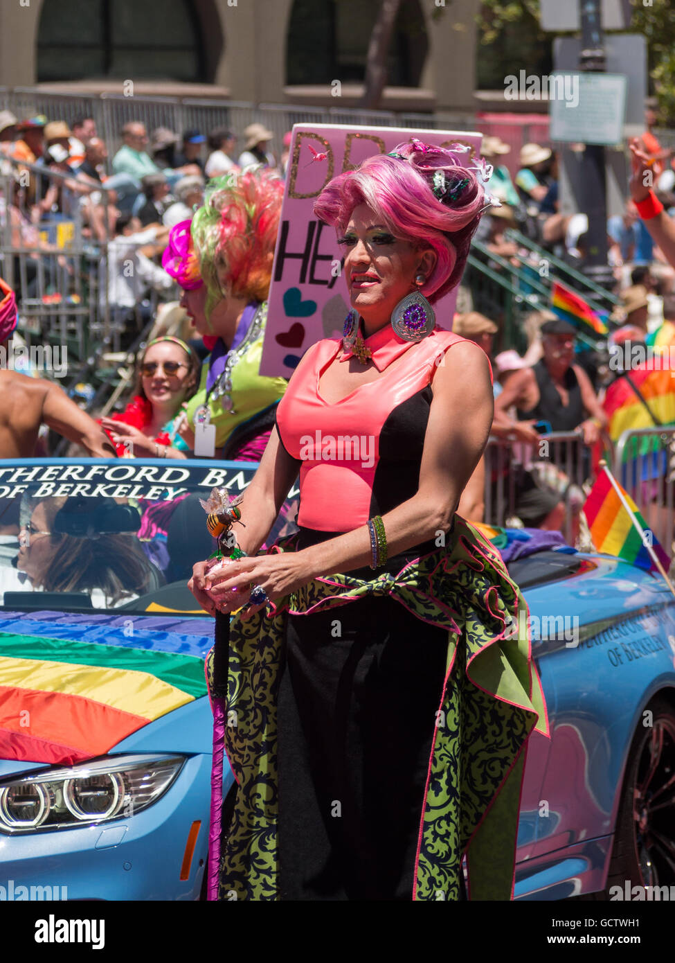 Man in drag parades at San Francisco Pride Parade 2016 Stock Photo - Alamy