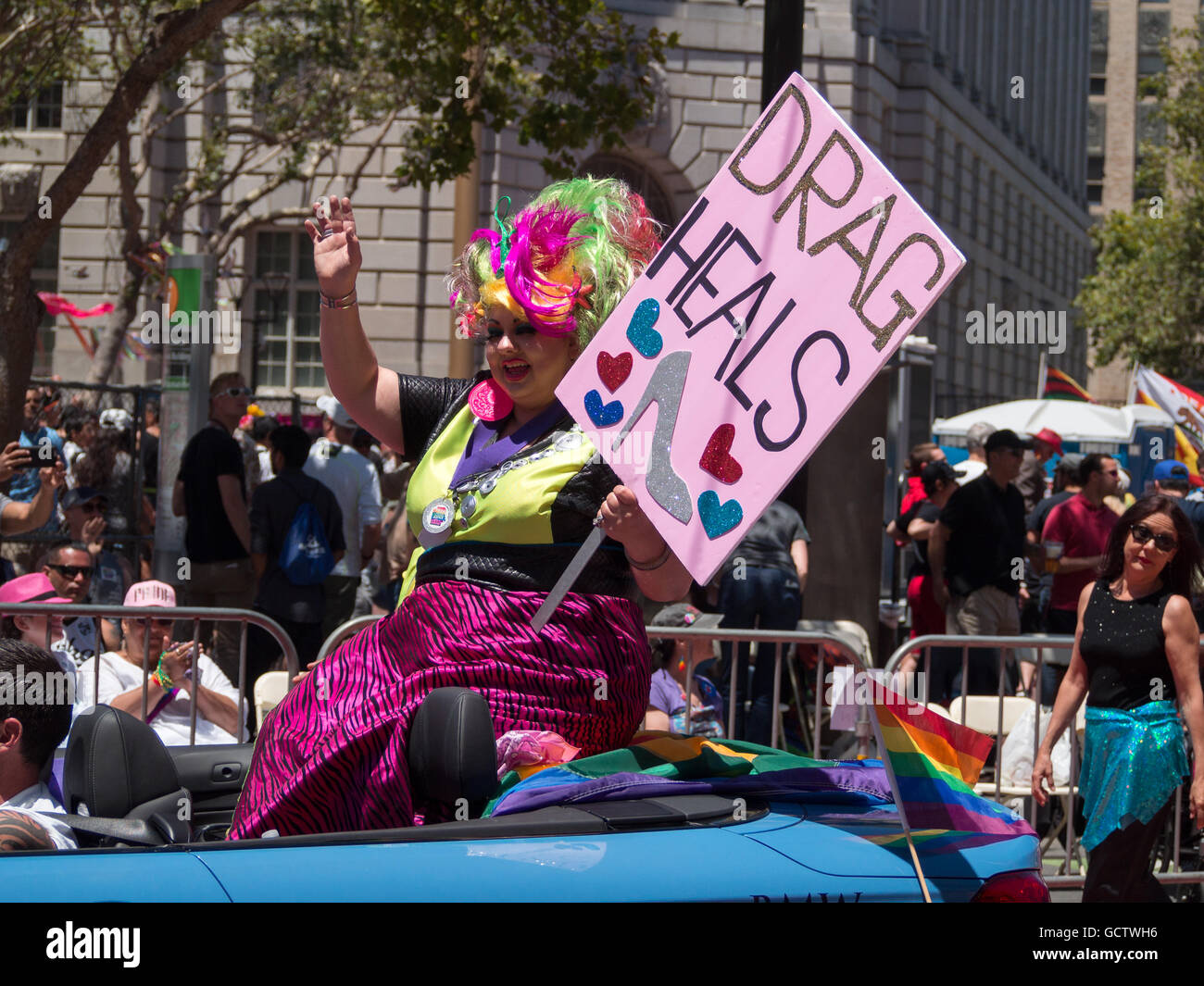 Funny poster hold by Deana Dawn in San Francisco Pride Parade 2016 ...