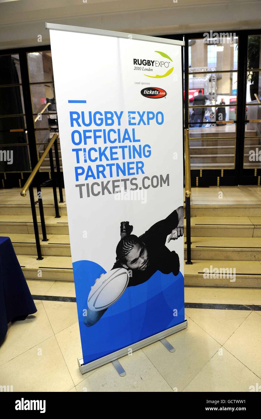 General view during Day One of the Rugby Expo at the RHS Lawrence Hall ...