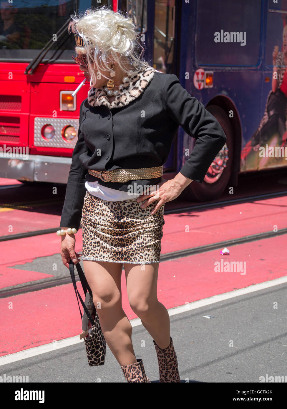 Looking drunk as Ab Fab fan in San Francisco Pride Parade 2016 Stock ...