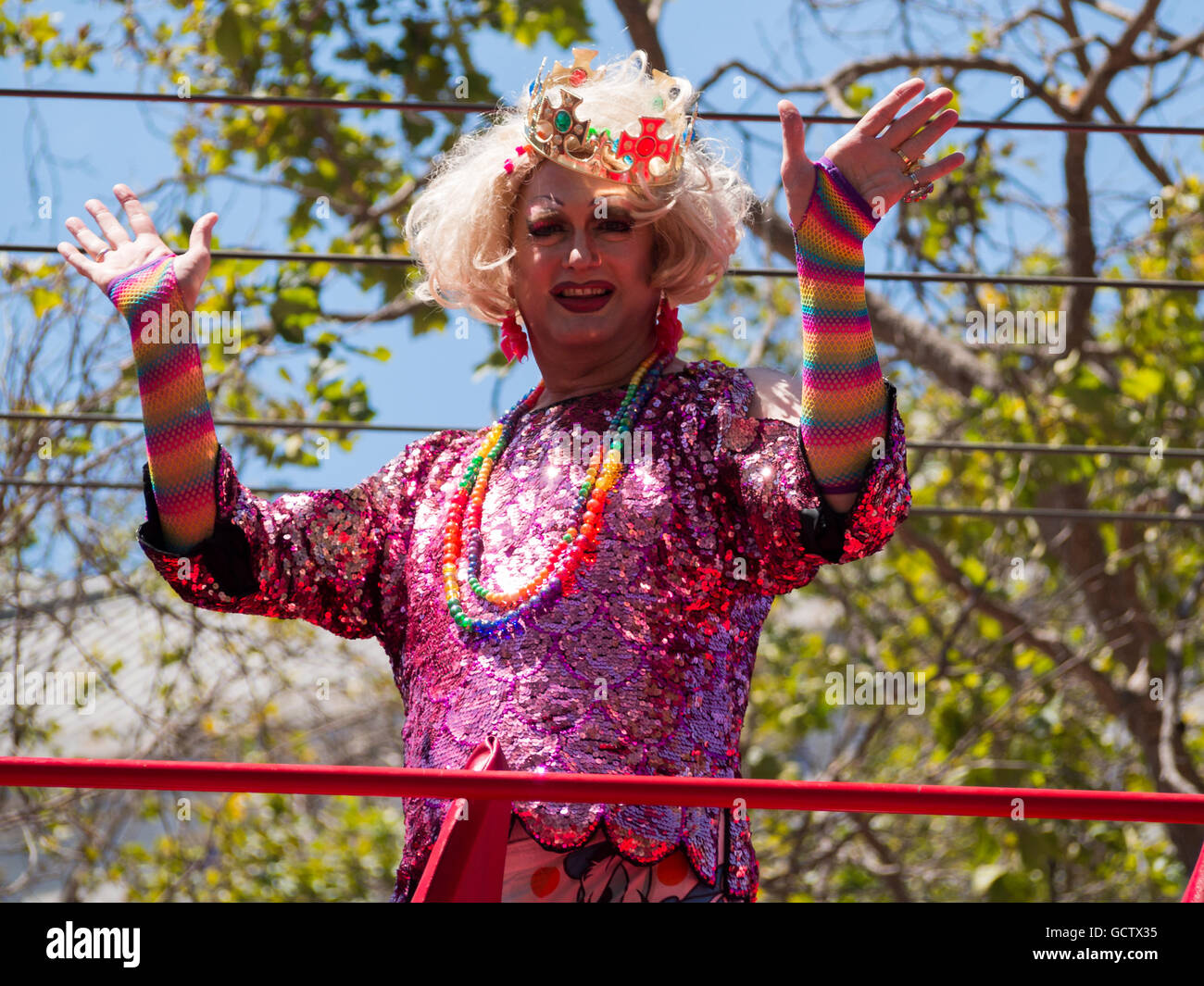 Waving to crowd at pride parade hi-res stock photography and images - Alamy
