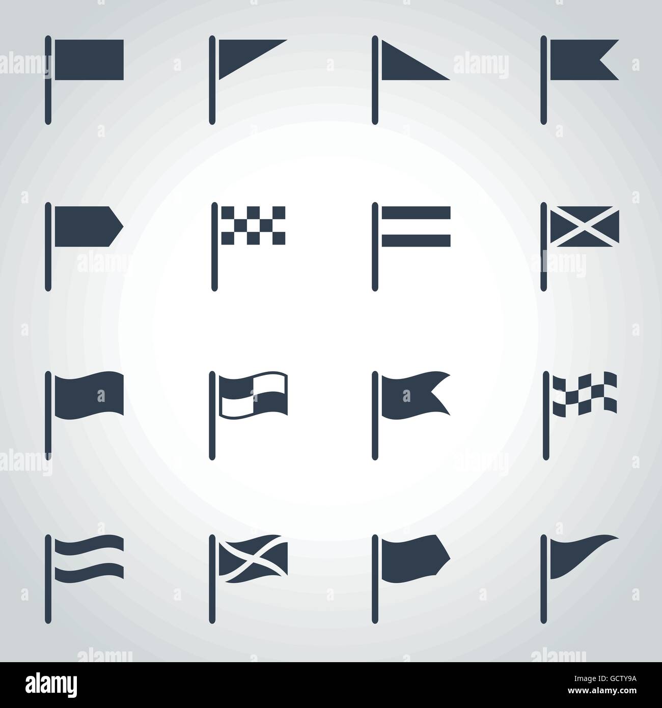 Flag start web pennant map icons set vector banner symbol hi-res stock photography and images ...