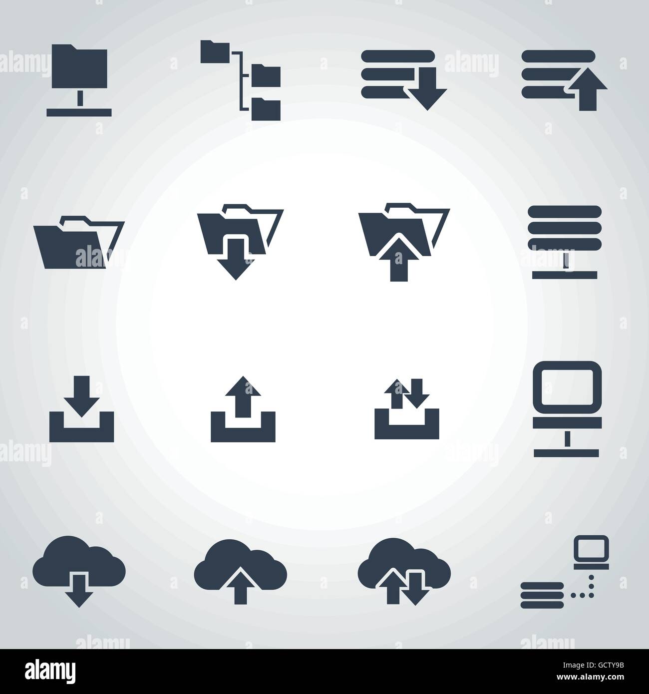 Vector black ftp icon set Stock Vector Image & Art - Alamy