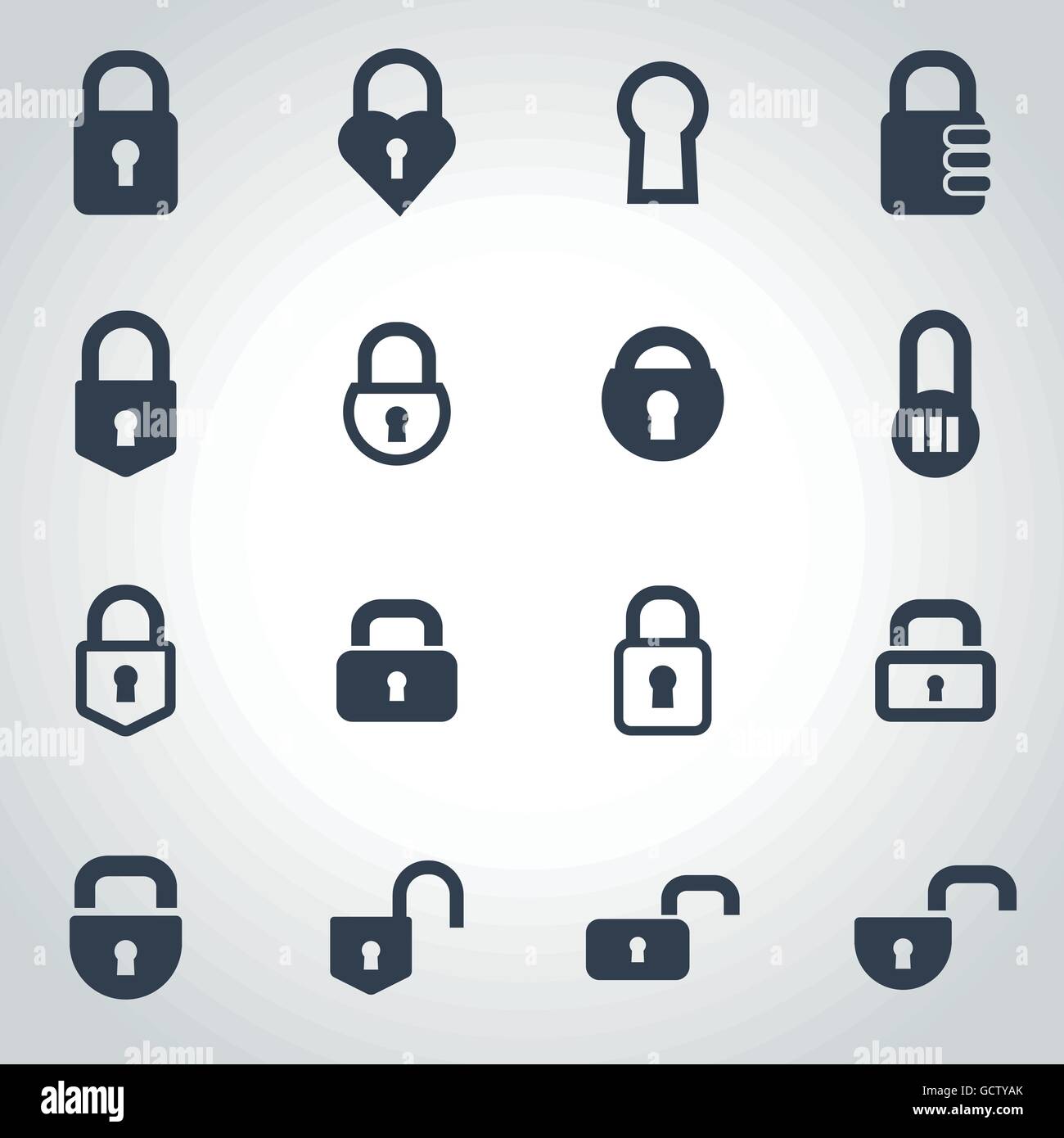 Vector black locks icon set Stock Vector Image & Art - Alamy