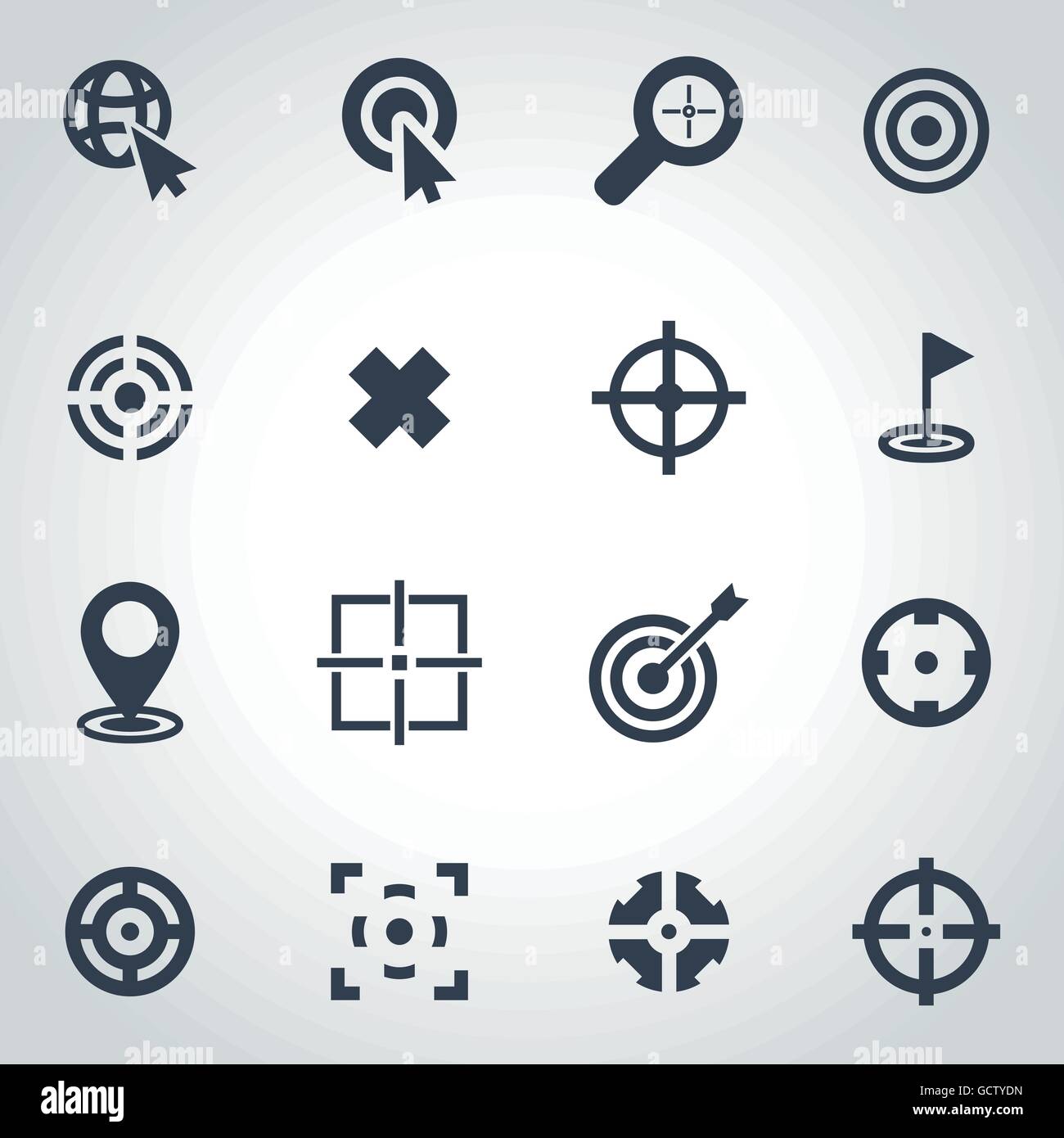 Vector black target icon set Stock Vector Image & Art - Alamy