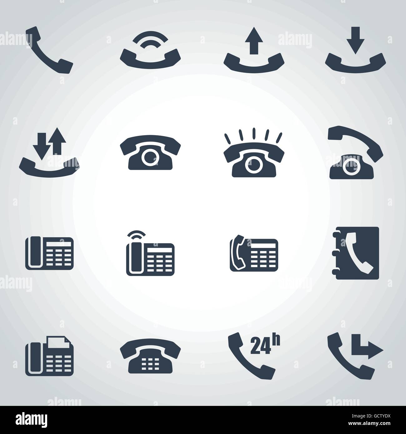 Vector black telephone icon set Stock Vector Image & Art - Alamy
