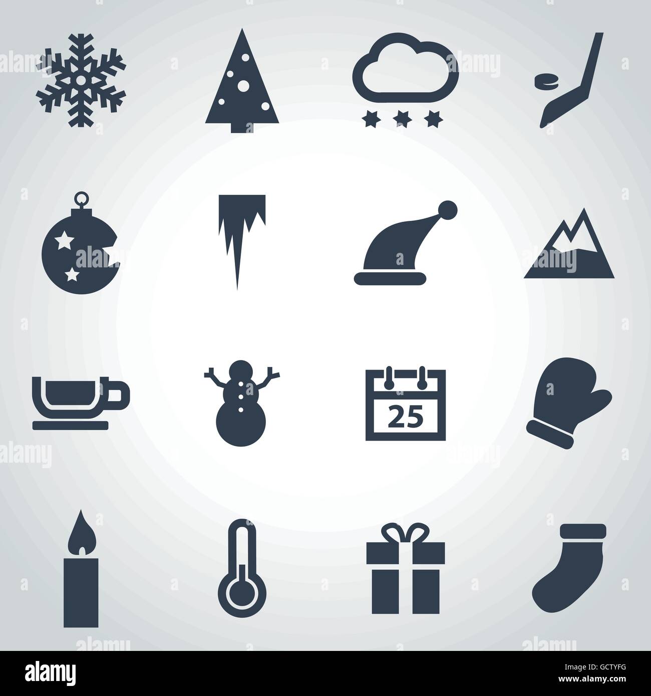 Vector black winter icon set Stock Vector Image & Art - Alamy