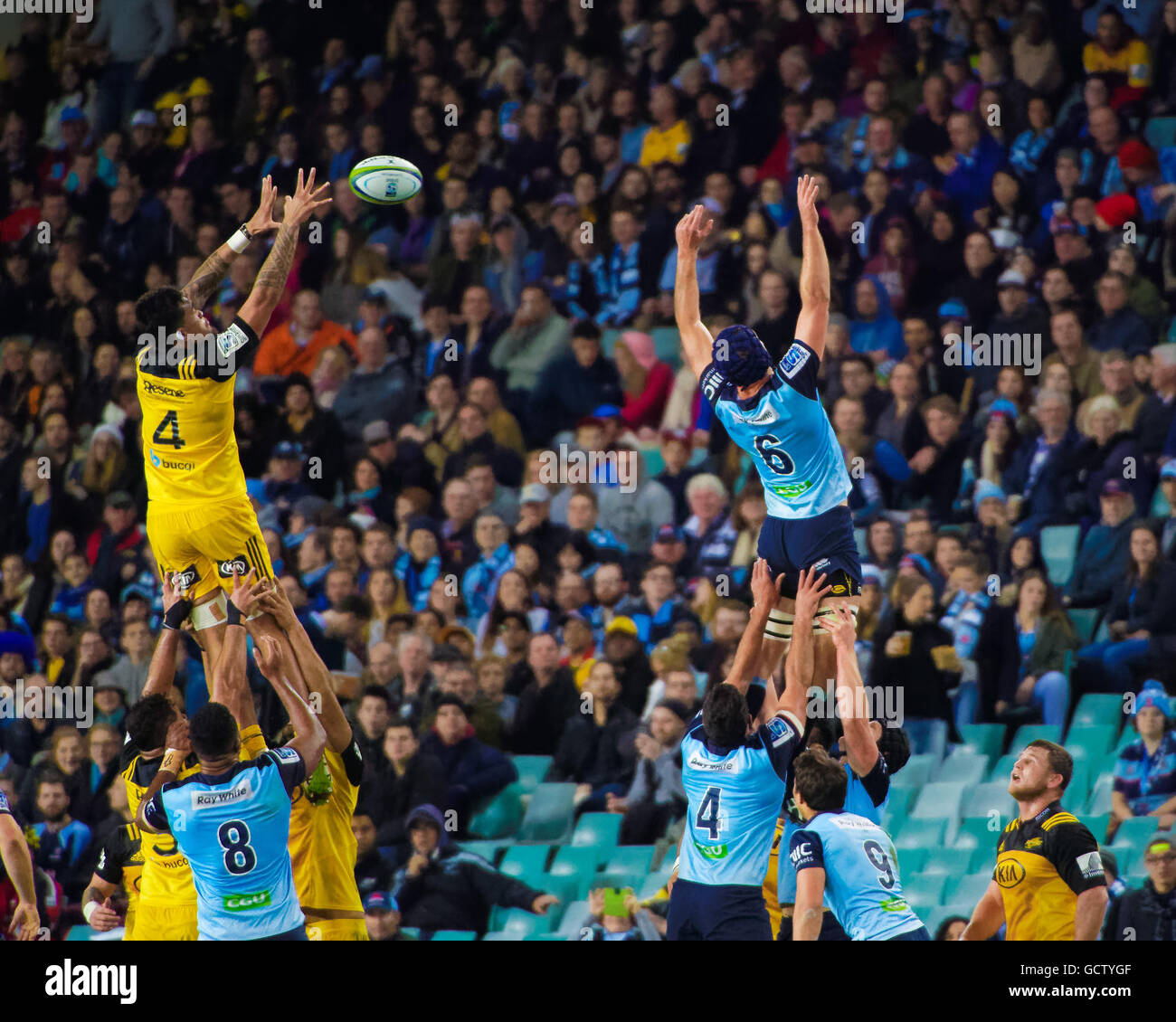 Sydney, Australia. 09th July, 2016. Hurricane's #4 Vaea Fifita catches ...