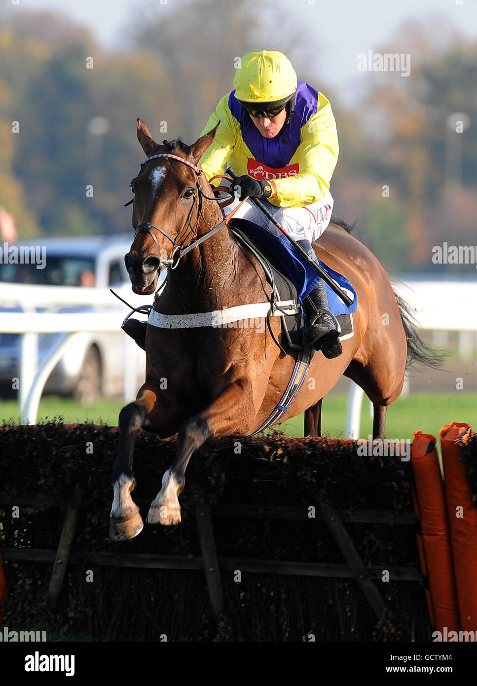 Horse racing weatherbys jump meeting kempton park hi-res stock ...