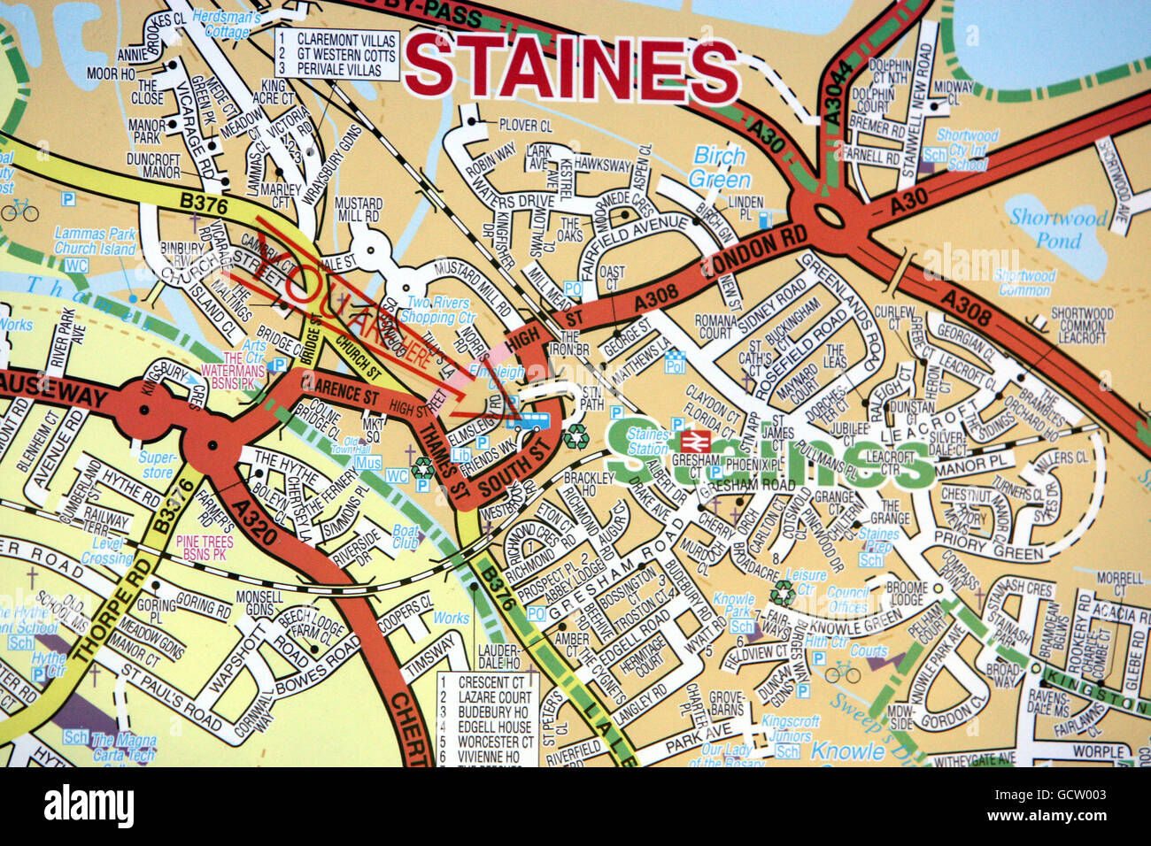 A generic view of the town centre of Staines in Surrey, which is ...