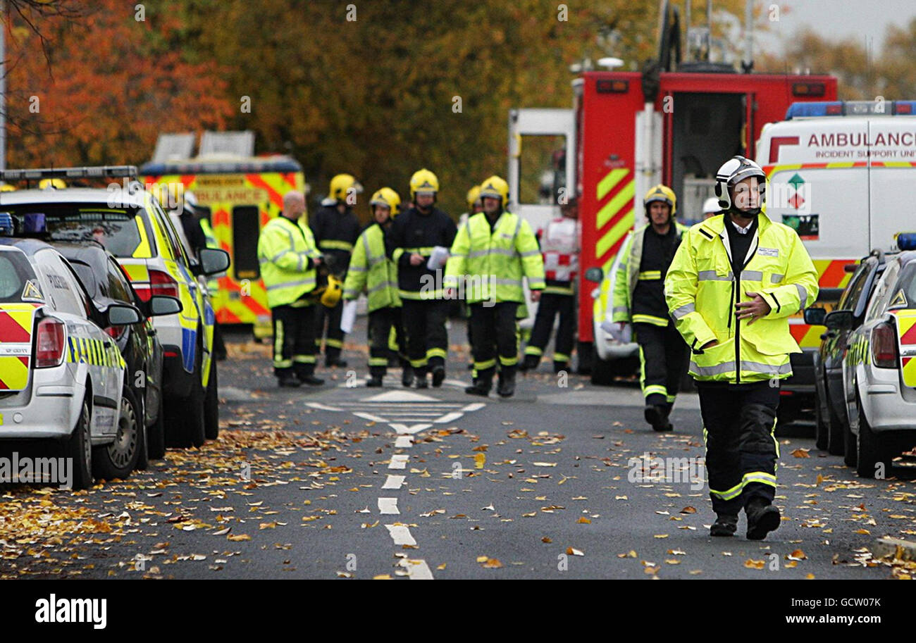 Emergency services attend the scene of a gas explosion that ripped ...