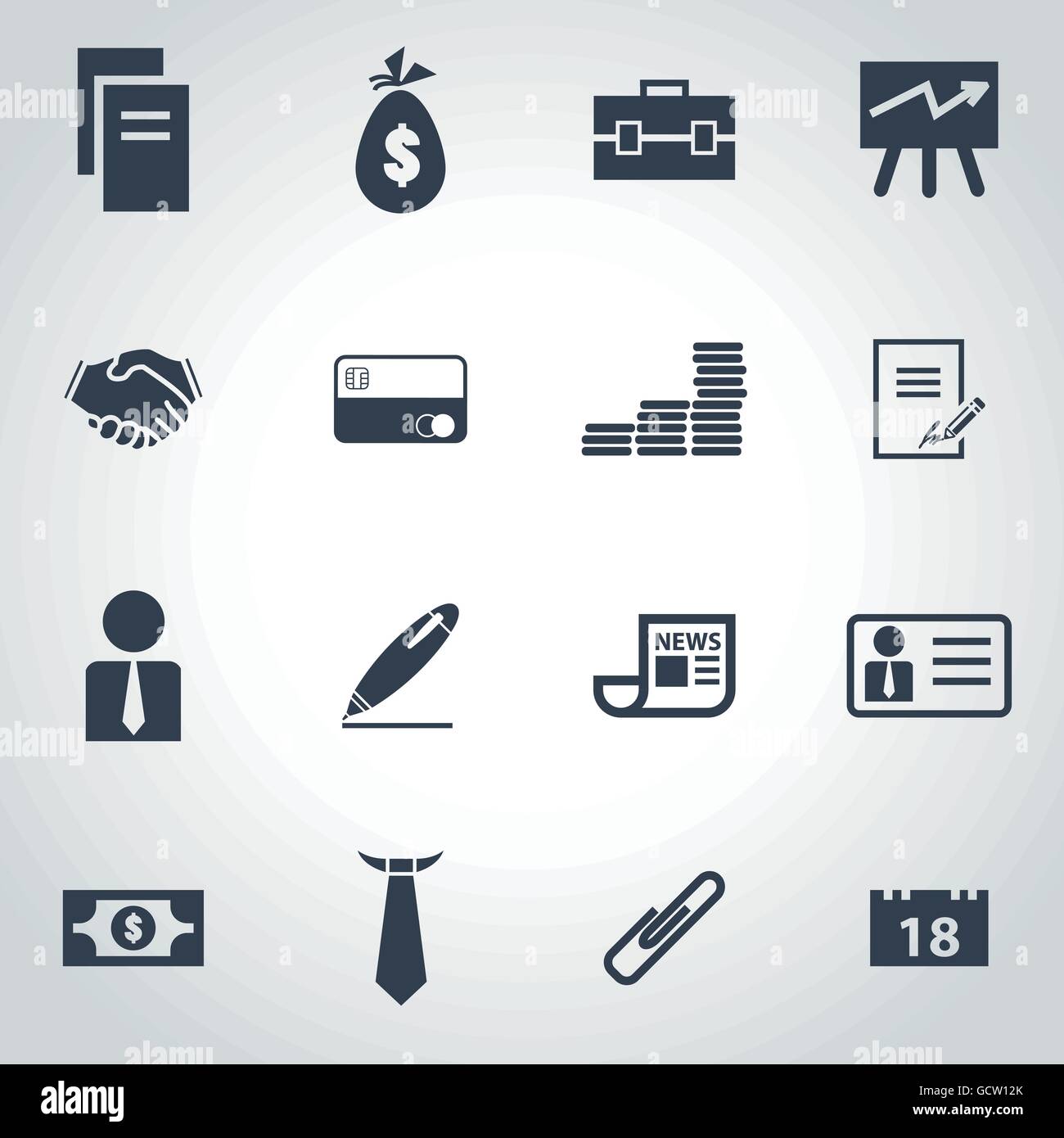 Vector black business icon set Stock Vector Image & Art - Alamy
