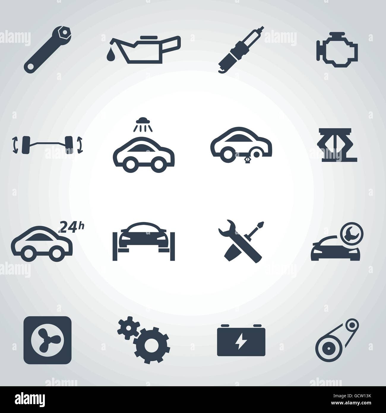 Vector black car service icon set Stock Vector Image & Art - Alamy