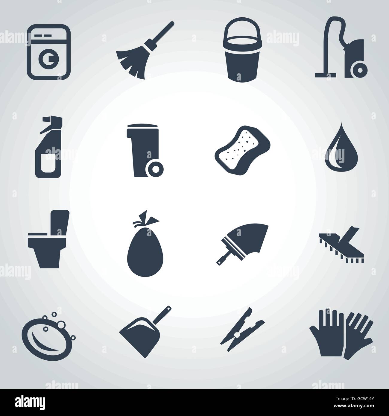 Vector black cleaning icon set Stock Vector Image & Art - Alamy