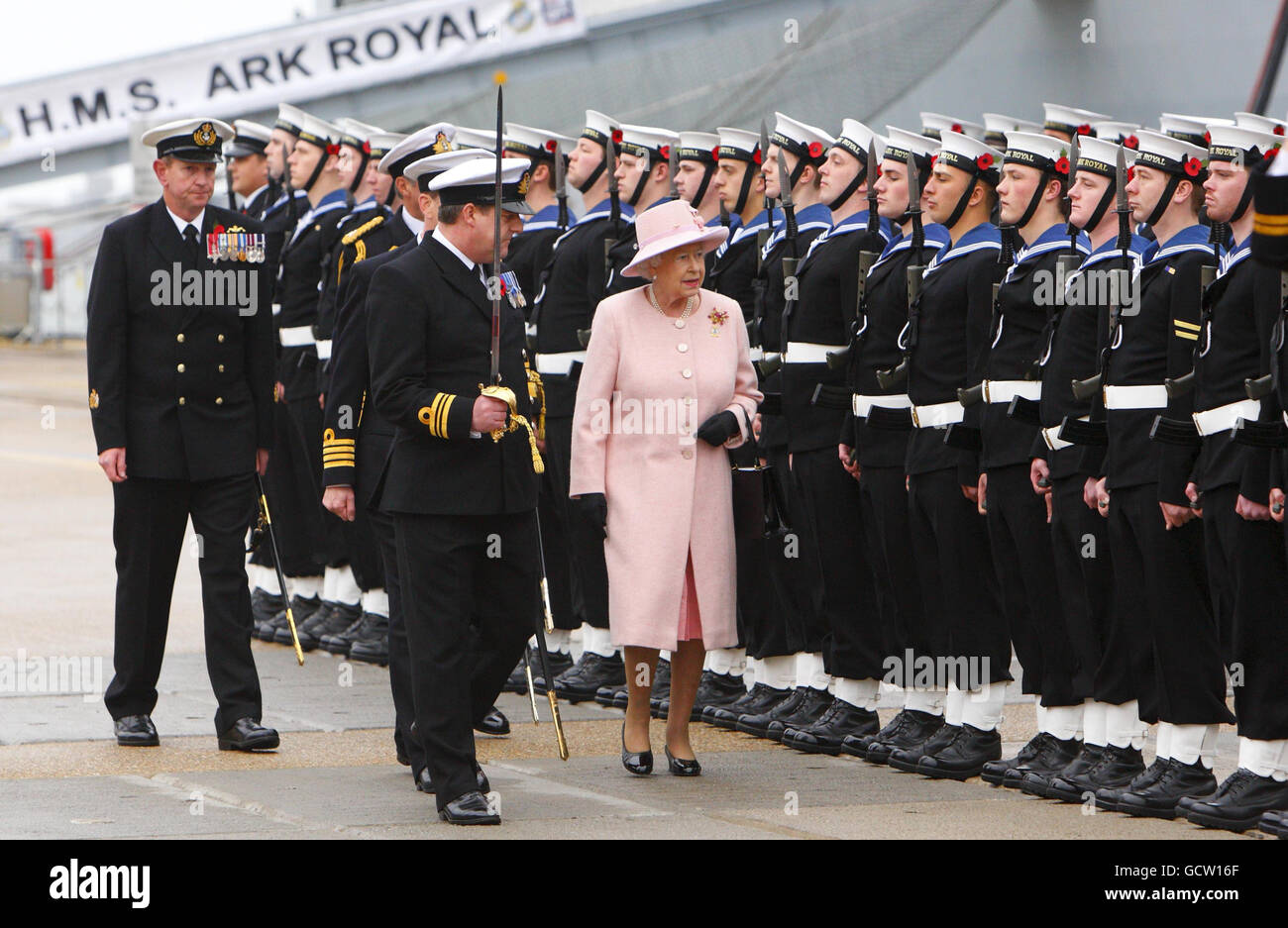 Queen Elizabeth II visits HMS Ark Royal Stock Photo - Alamy