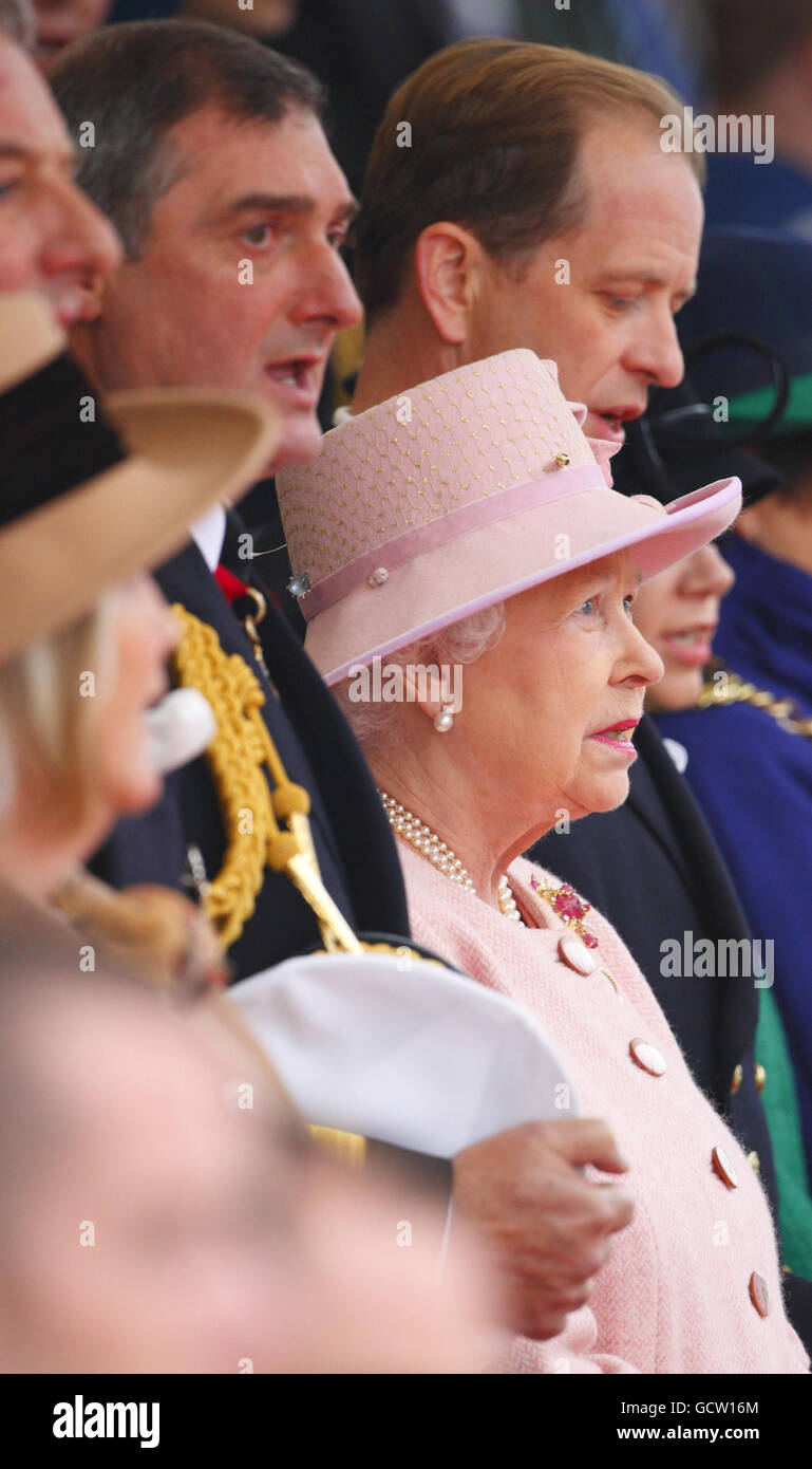 Queen Elizabeth II with Admiral Sir Trevor Soar (top left), Commander ...