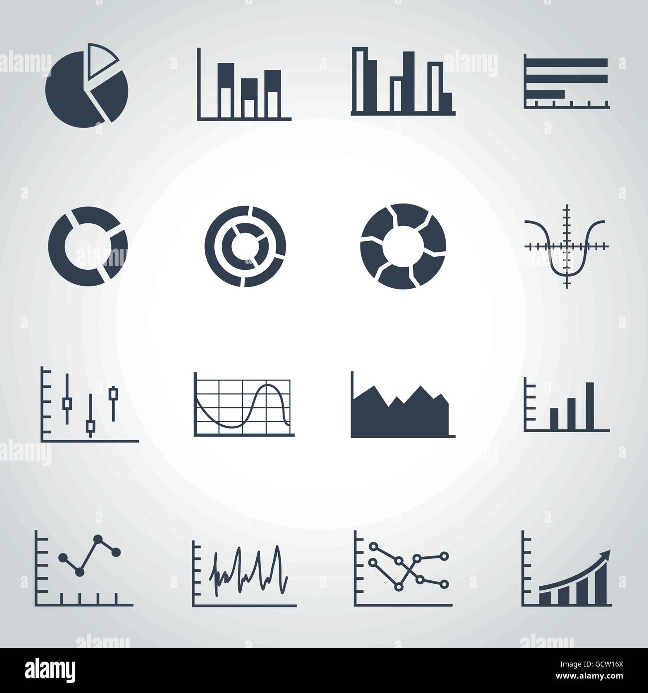 Vector black diagrams icon set Stock Vector Image & Art - Alamy