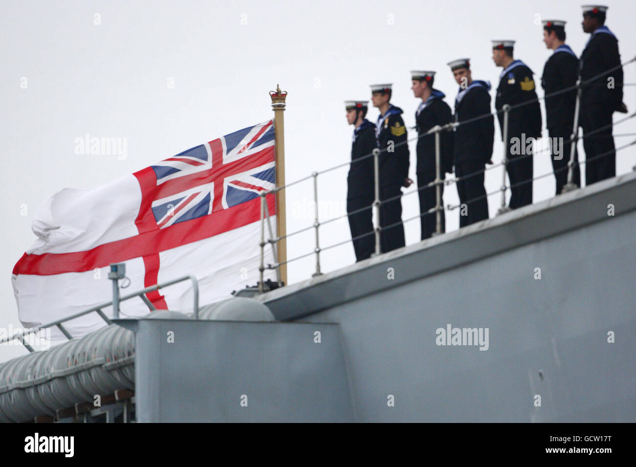 Queen Elizabeth II visits HMS Ark Royal Stock Photo - Alamy