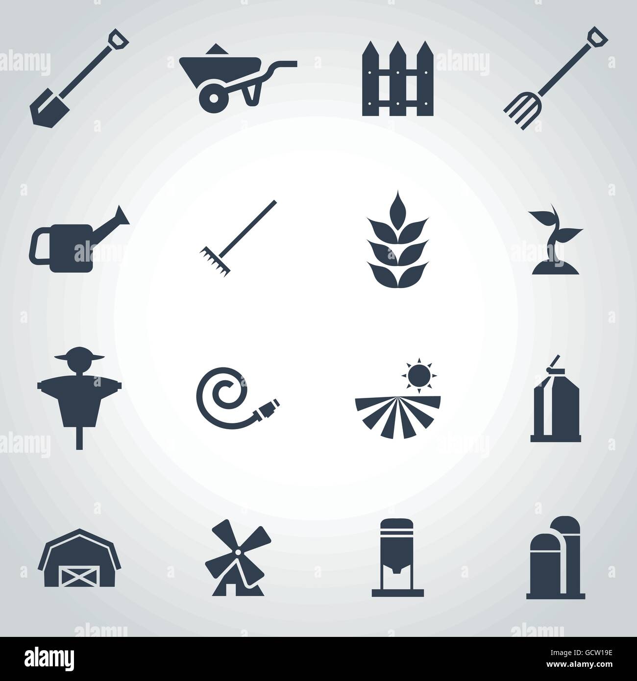 Vector black farming icon set Stock Vector Image & Art - Alamy