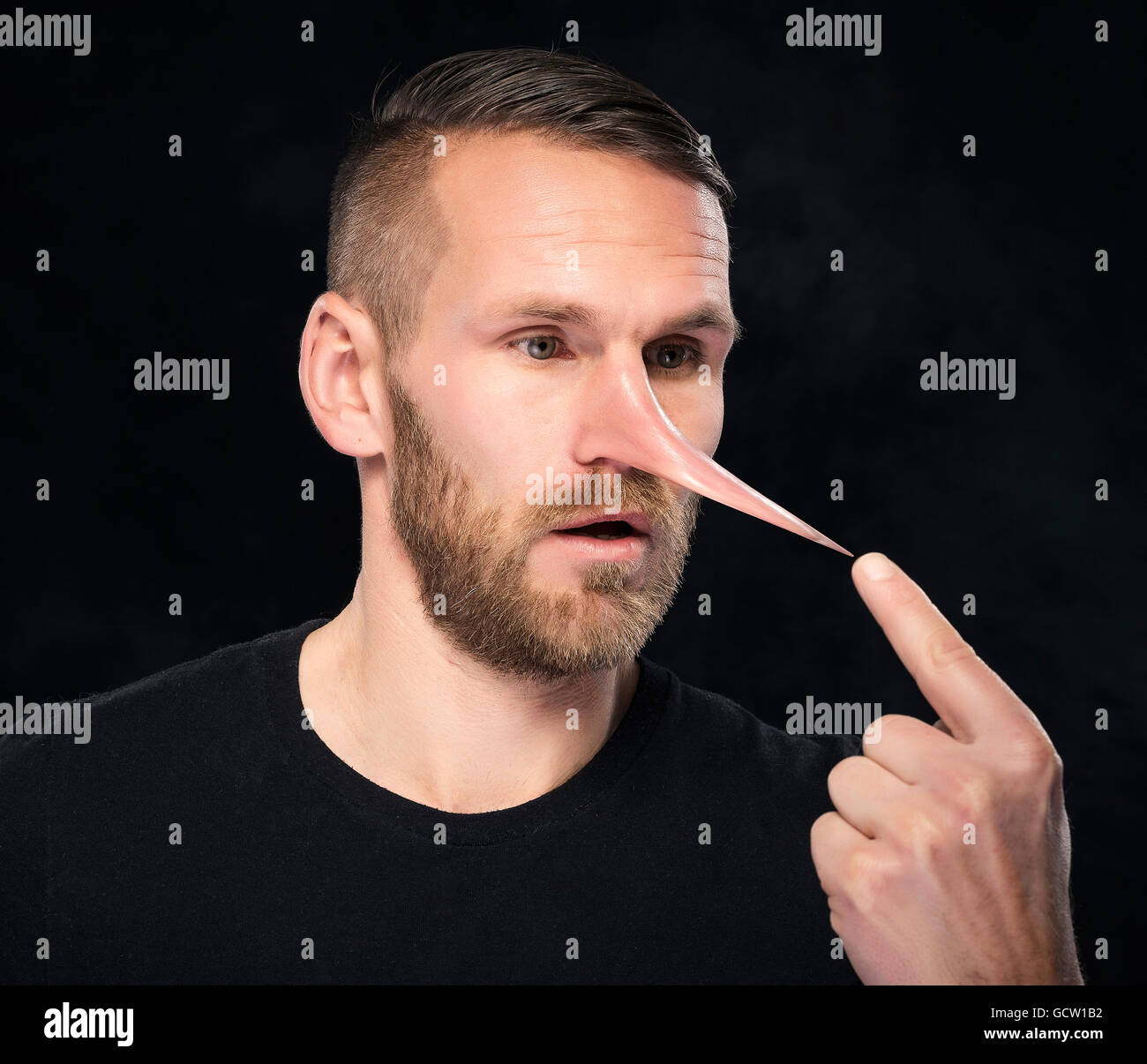 Man pointed nose hi-res stock photography and images - Alamy